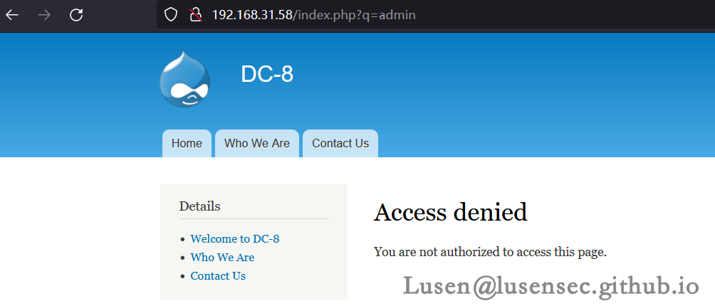 【Vulnhub系列】Vulnhub靶场_DC-8 | Lusenの小窝